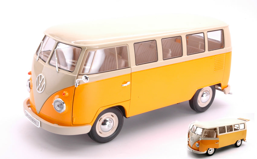 VW T1 BUS DARK YELLOW/BEIGE 1:18 – NyeModelbiler.dk