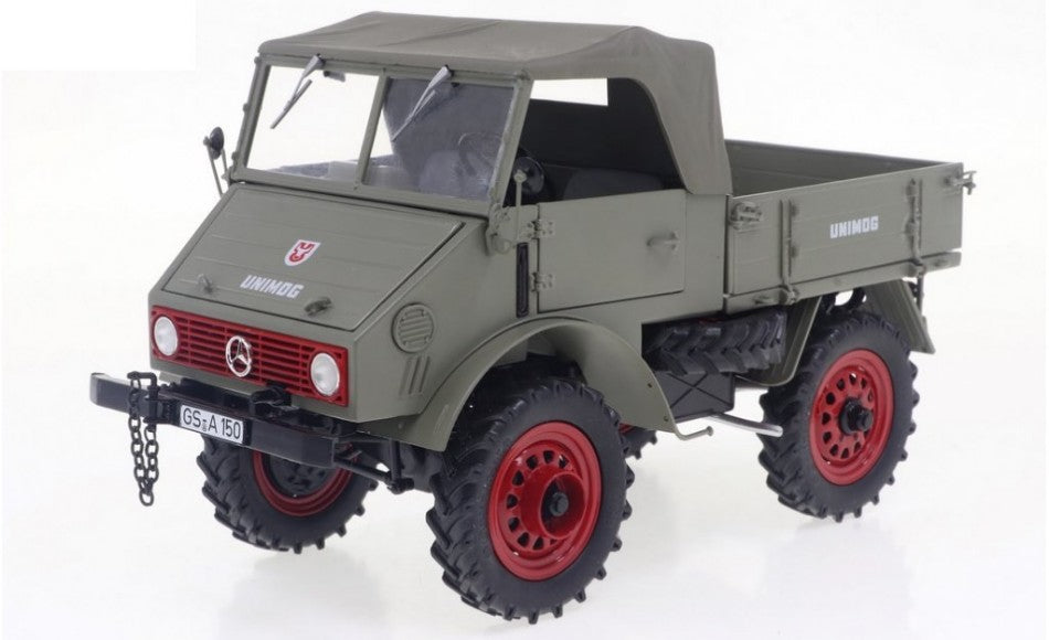 Mercedes Benz UNIMOG U401 beige/sort/rød 1:18 – NyeModelbiler.dk