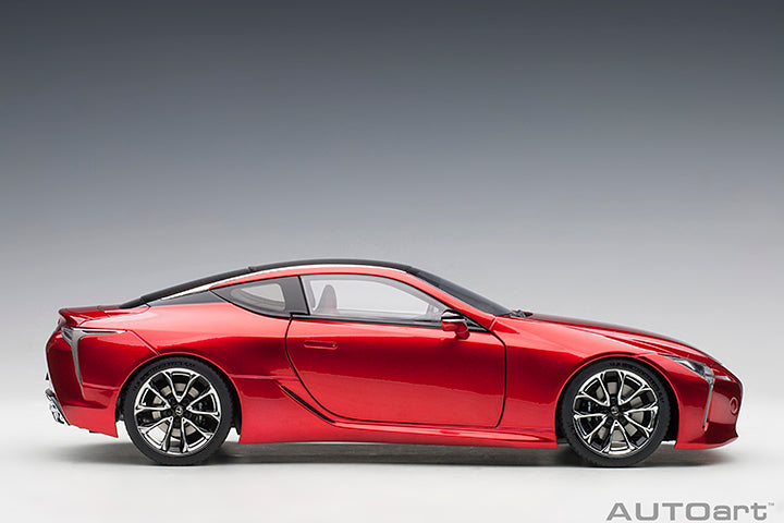Lexus LC500, red/dark rose interior 1:18 – NyeModelbiler.dk