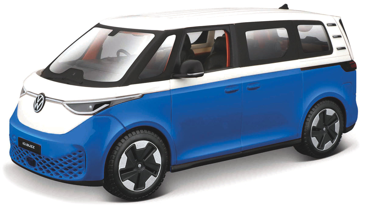 VW ID.BUZZ - KIT blå/hvid 1:24 – NyeModelbiler.dk